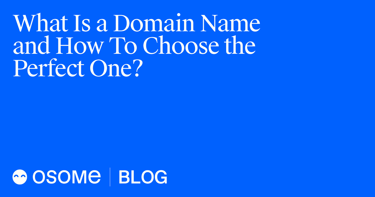 Domain Name: What Is It & How Is It Chosen? Osome Blog