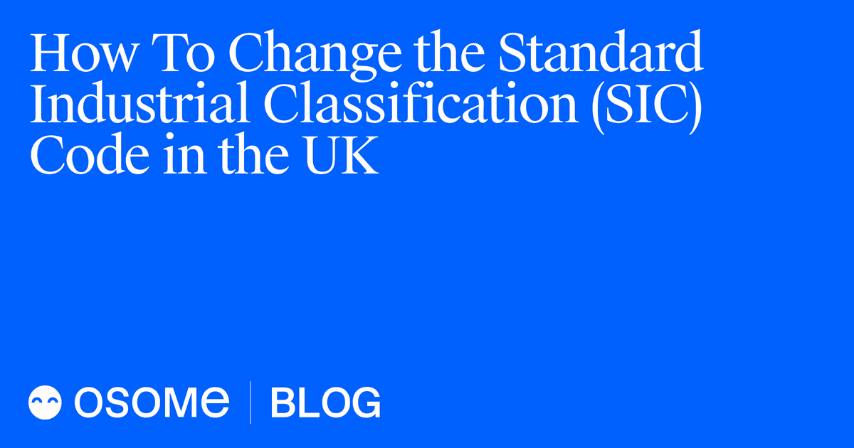 Changing the Standard Industrial Classification (SIC) Code